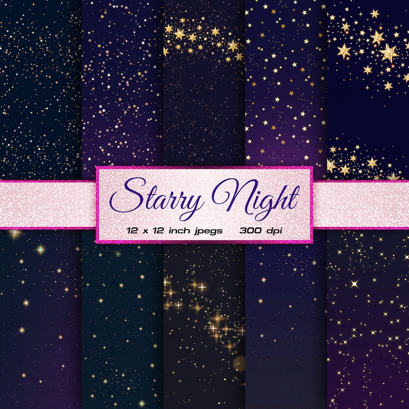 Starry Night Paper - Etsy