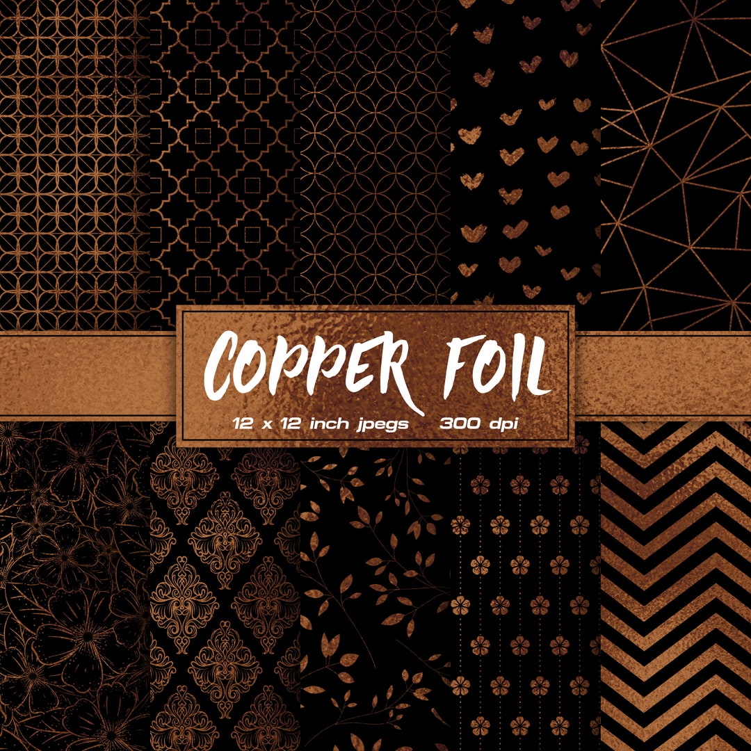 Copper Foil Digital Paper Black Digital Paper Metallic Digital Paper ...