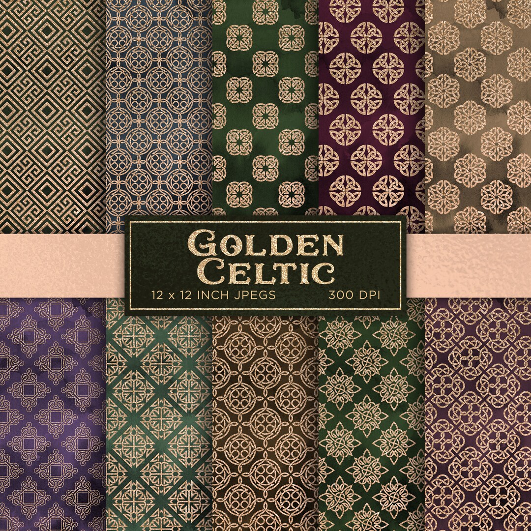 Golden Celtic Digital Paper Gold Digital Paper Glitter Digital Paper ...