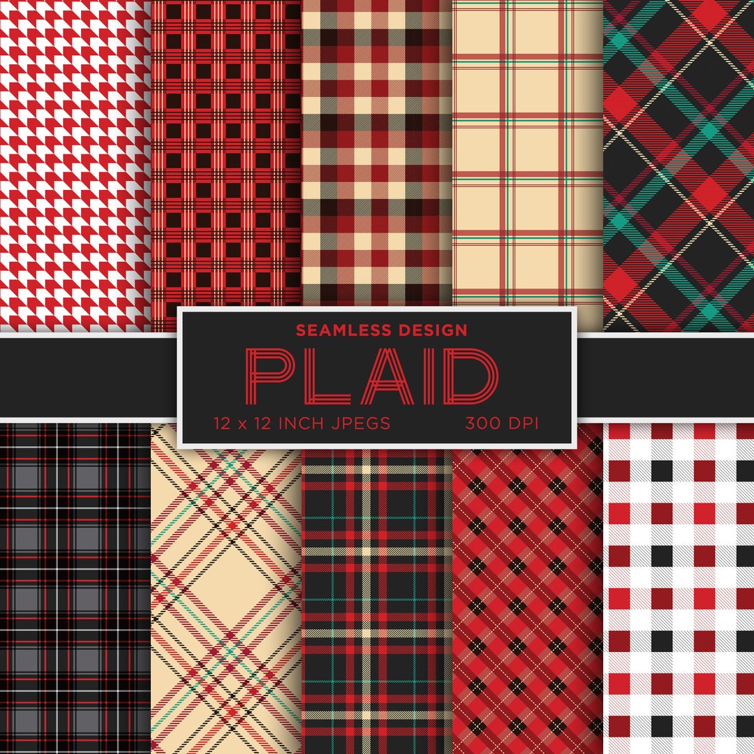 Plaid Seamless Digital Paper Tartan Check Digital Paper Christmas Xmas ...