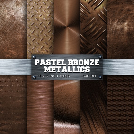 Pastel Bronze Metallics Digital Paper Brushed Metal Brass | Etsy
