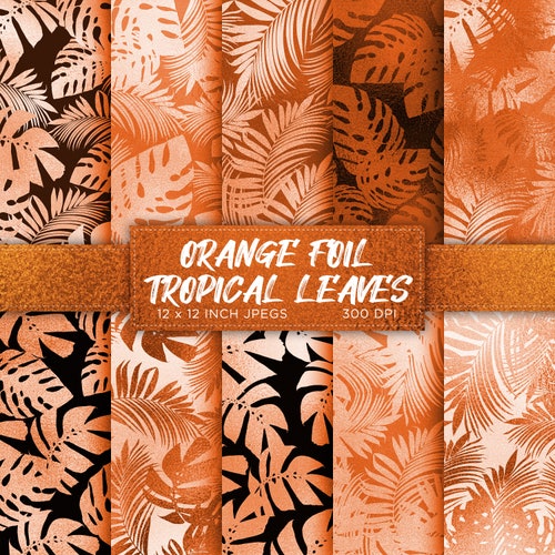 Tropical Leaves Digital Paper Exotic Digital Paper Palm Colors - Etsy