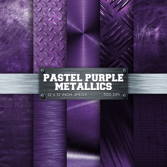 Pastel Purple Metallics Digital Paper Brushed Metal Brass | Etsy