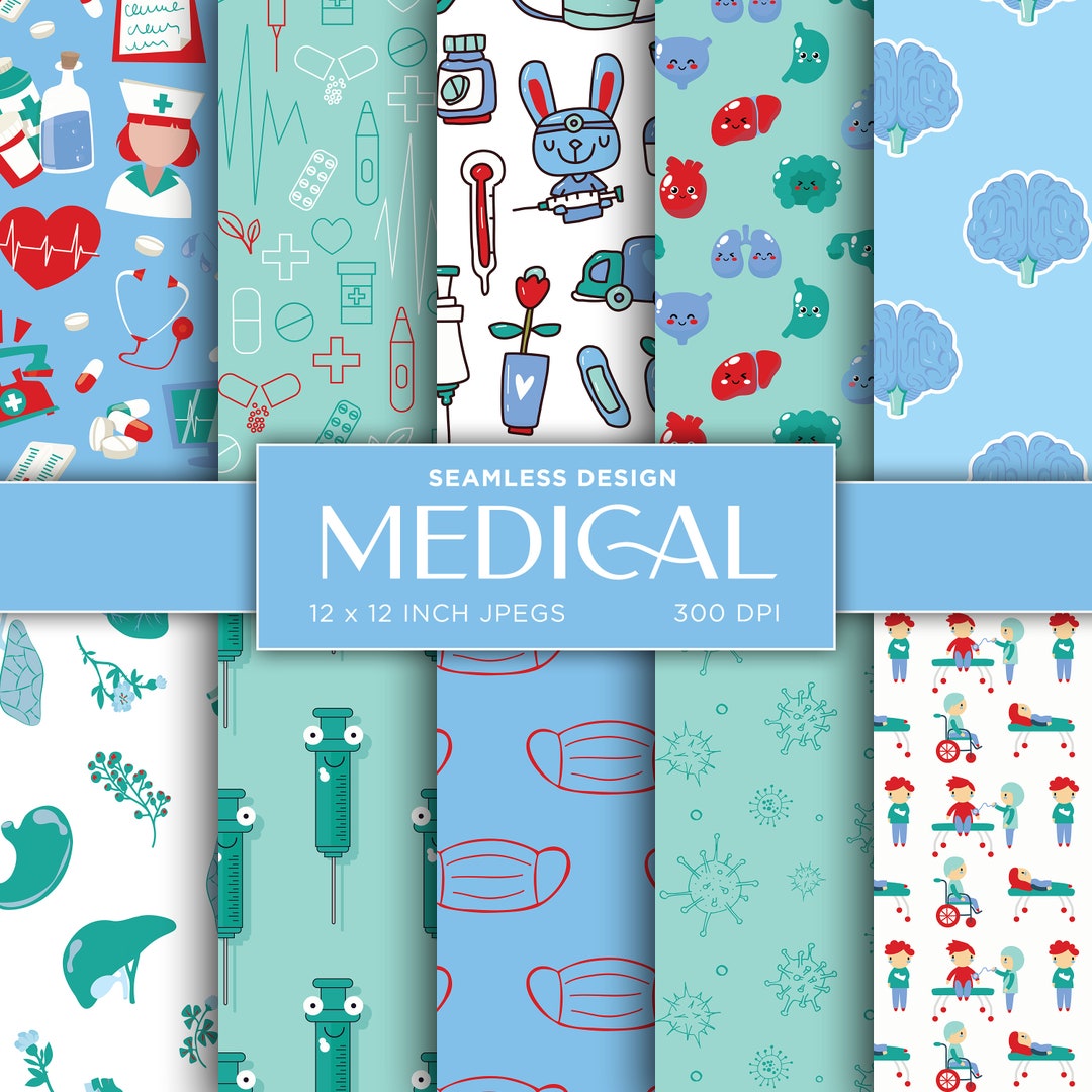 Medical Seamless Digital Paper Doctor Nurse Medicine Hospital Virus ...