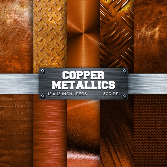 Copper Metallics Digital Paper Brushed Metal Brass Bronze - Etsy