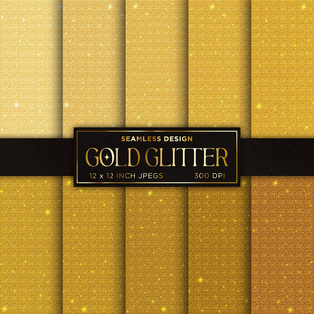Gold Glitter Seamless Digital Paper Metallic Digital Paper Yellow ...