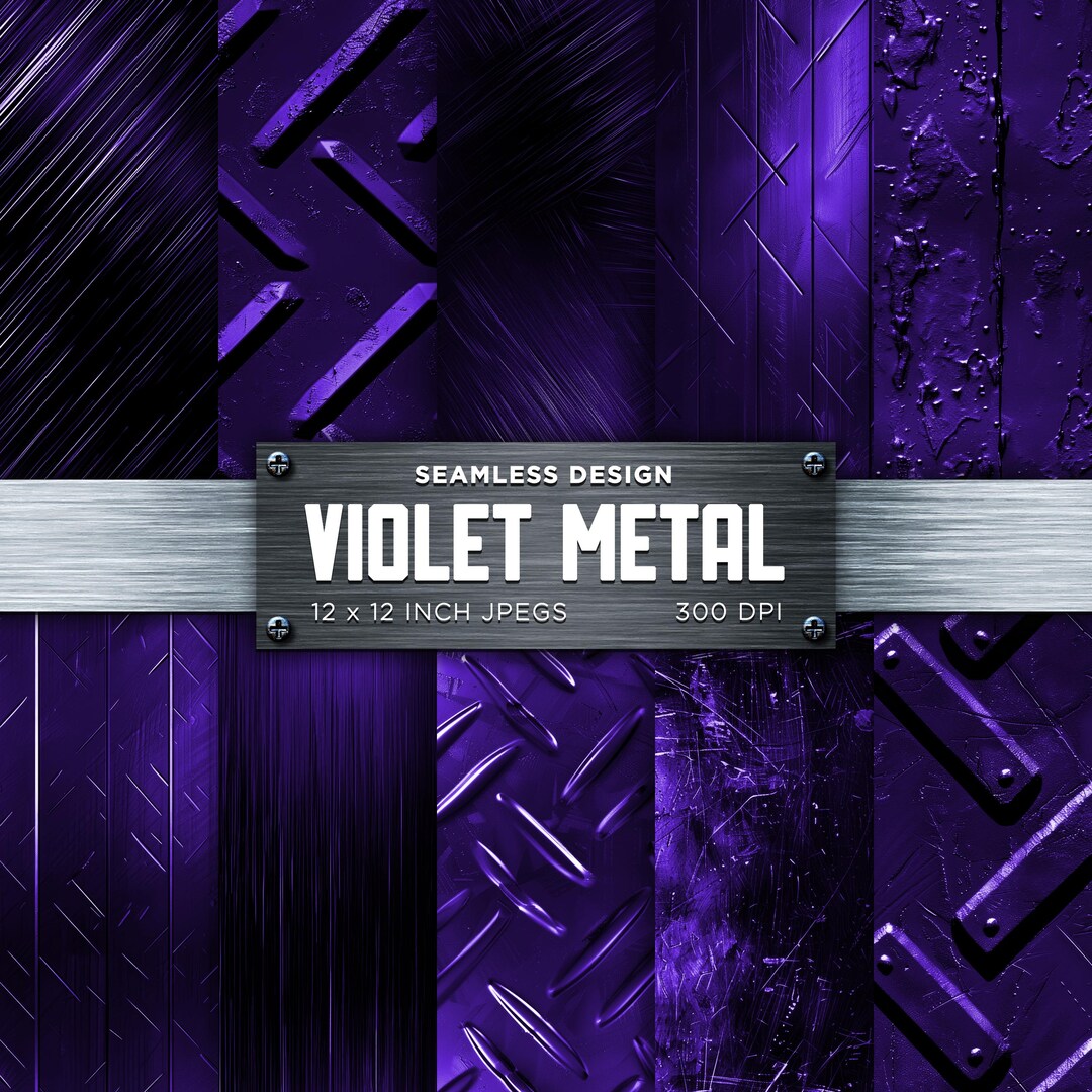 Violet Metal Seamless Digital Paper Brushed Metal Purple Digital Paper ...