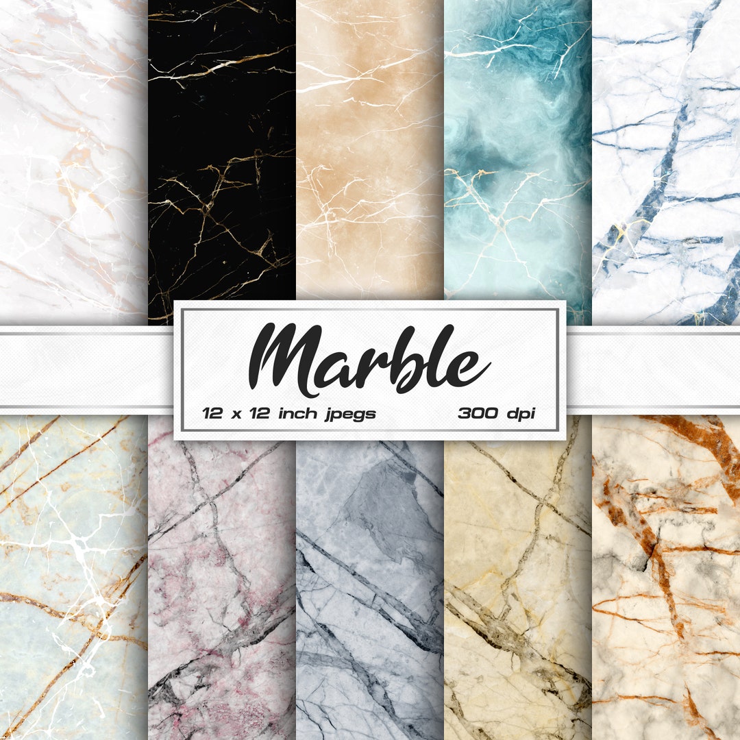 Marble Digital Paper Stone Digital Paper Metallic Digital Paper Mixed ...