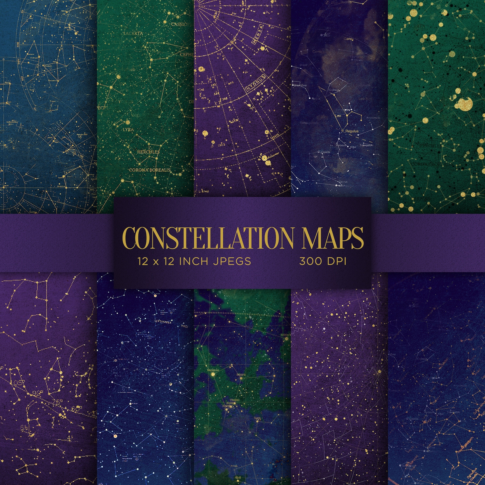 Constellation Maps Digital Paper Celestial Digital Paper - Etsy UK