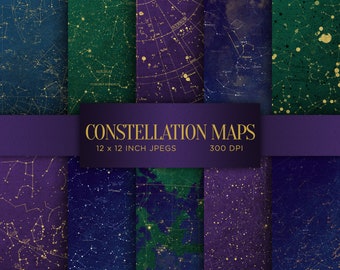 Constellation Digital Paper Stars Patterns Astrology - Etsy UK