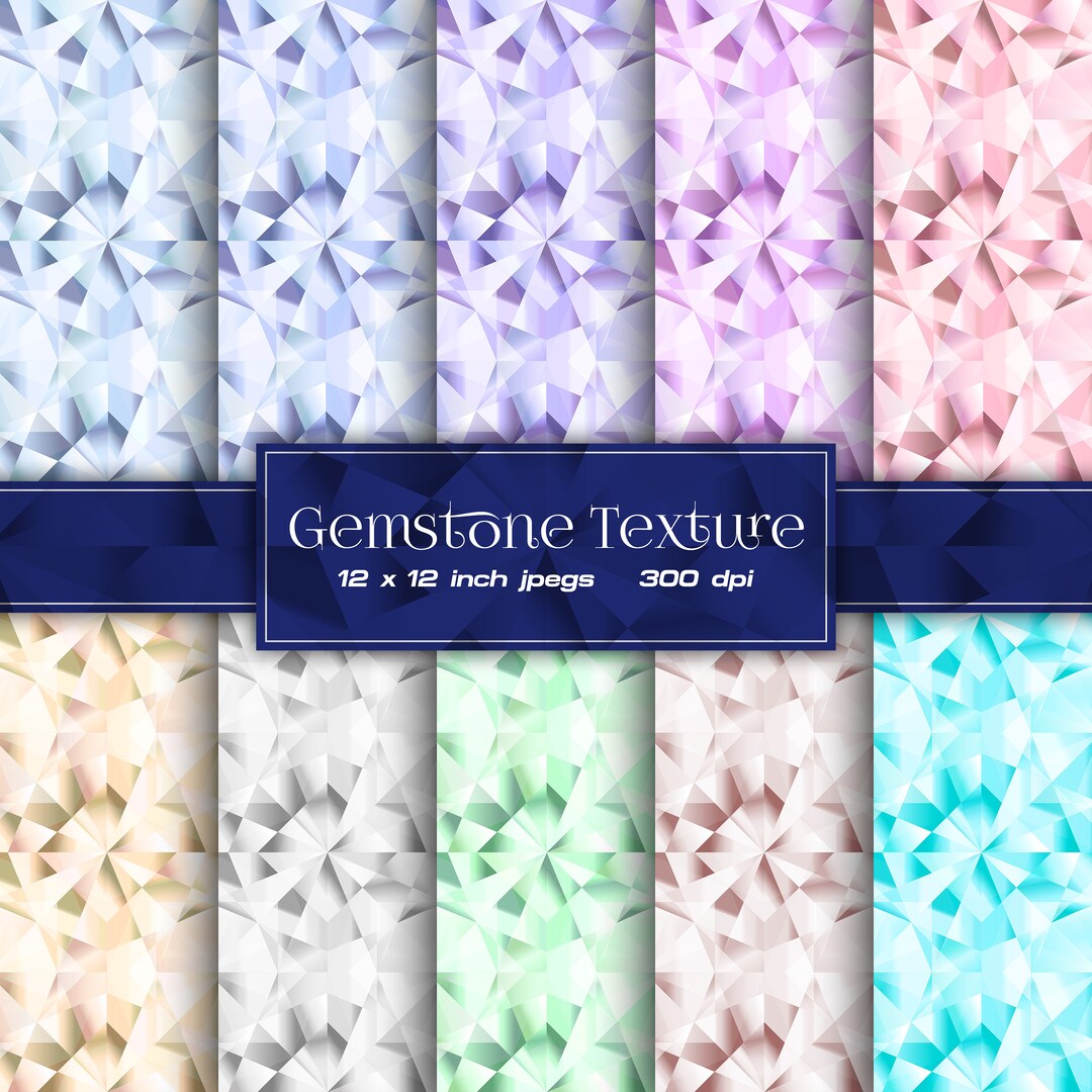 Gemstone Glass Digital Paper Metallic Digital Paper Rainbow Sparkle ...