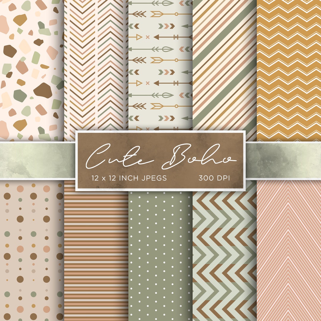 Cute Boho Digital Paper Arrows Digital Paper Terrazzo Chevron Zig Zag ...
