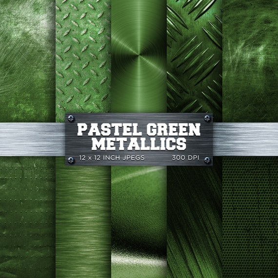 Pastel Green Metallics Digital Paper Brushed Metal Brass - Etsy