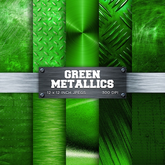 Green Metallics Digital Paper Brushed Metal Brass Digital - Etsy