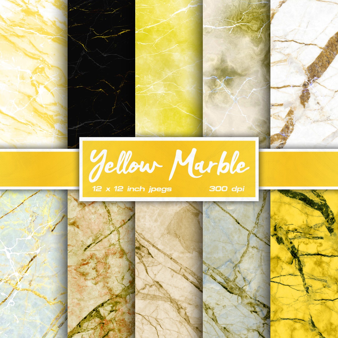 Yellow Marble Digital Paper Stone Digital Paper Metallic Digital Paper ...