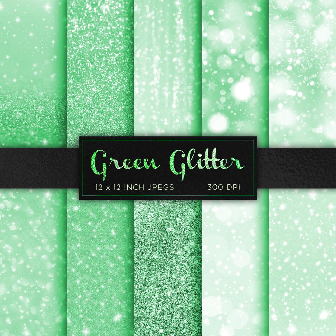 Green Glitter Digital Paper Metallic Digital Paper Sparkle Textures ...