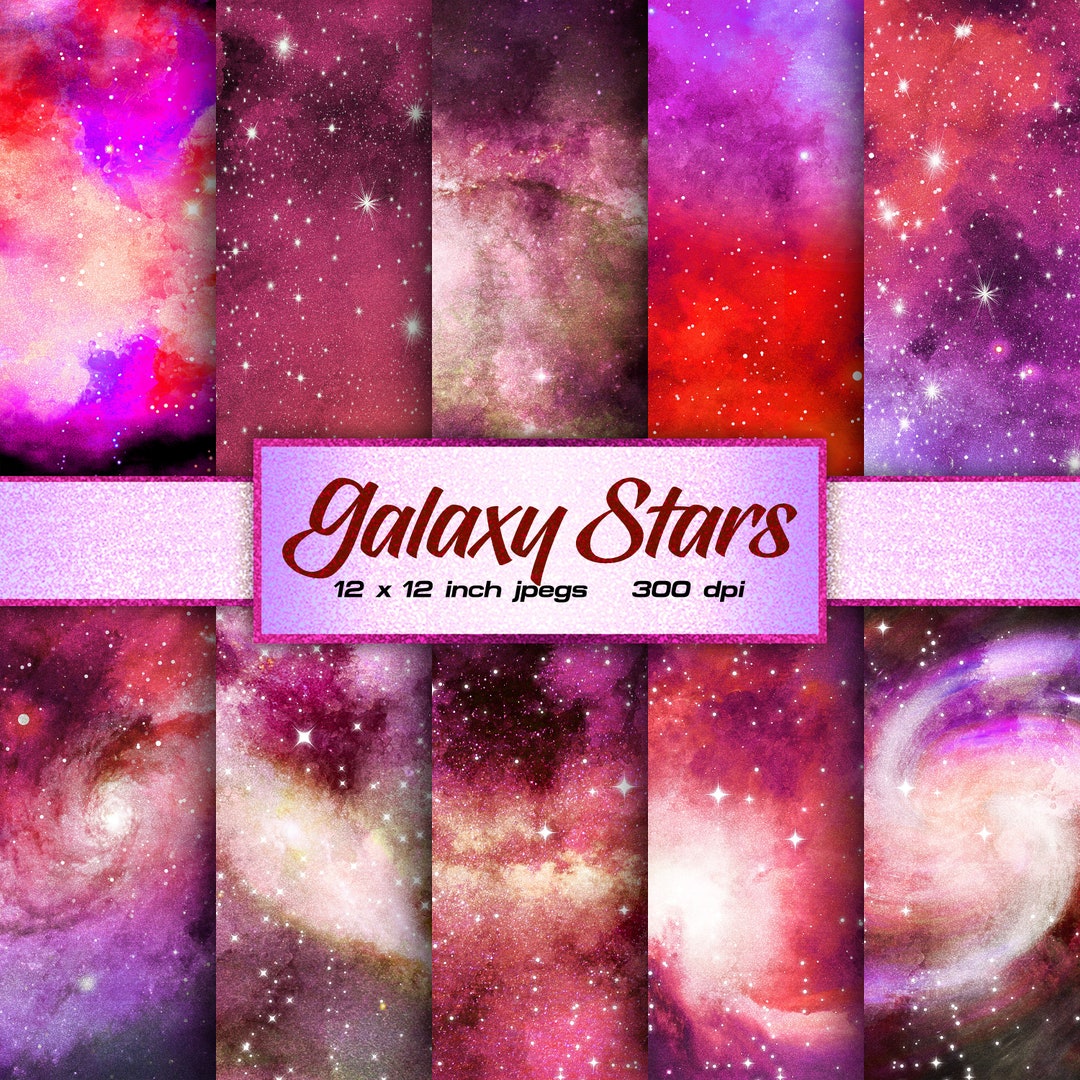 Galaxy Stars Digital Paper Celestial Digital Paper Metallic Digital ...