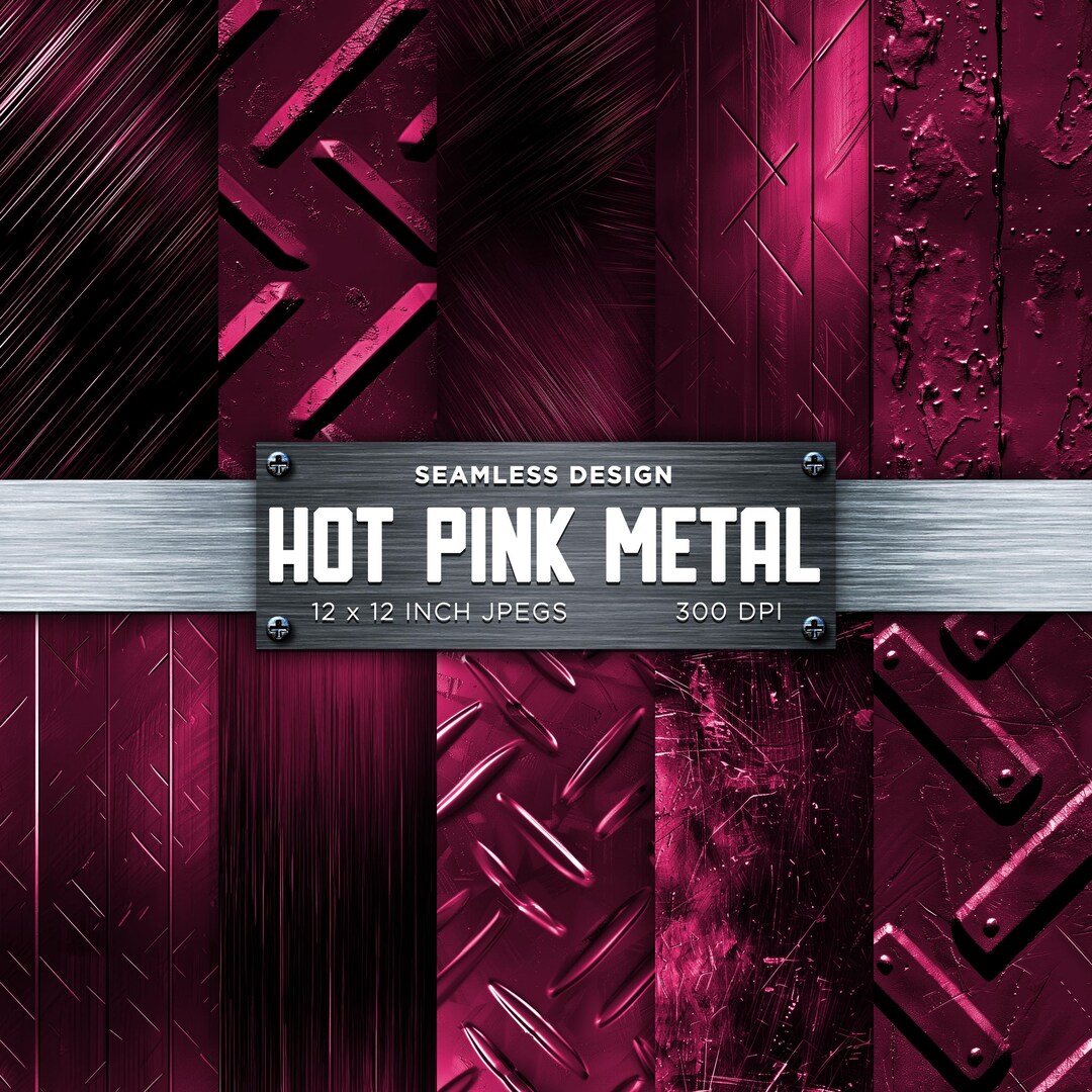 Hot Pink Metal Seamless Digital Paper Brushed Metal Fuchsia Digital ...