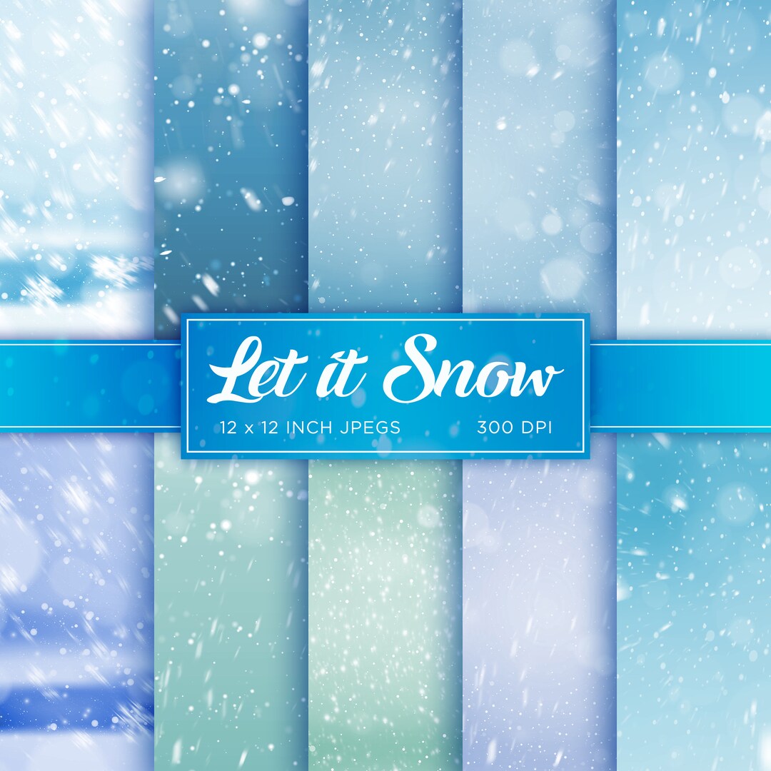 Let It Snow Digital Paper Winter Snowflake Digital Paper Ice Frozen ...