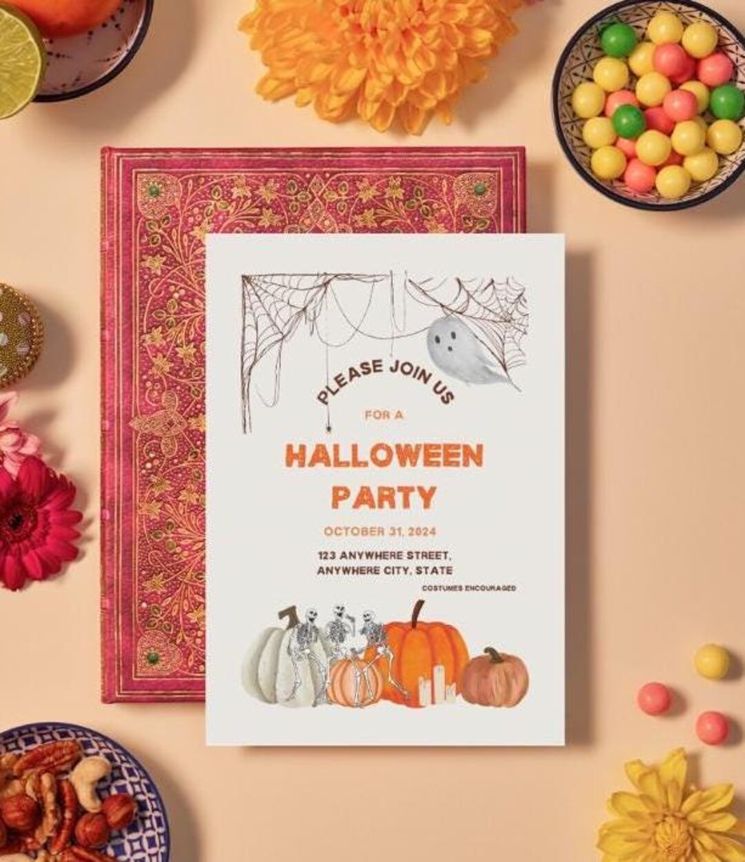 Customizable Halloween Party Invitation Template | Canva Editable ...