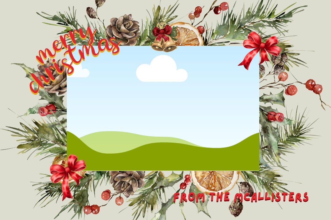 Customizable Christmas Card Template With Photo Canva Editable Holiday ...