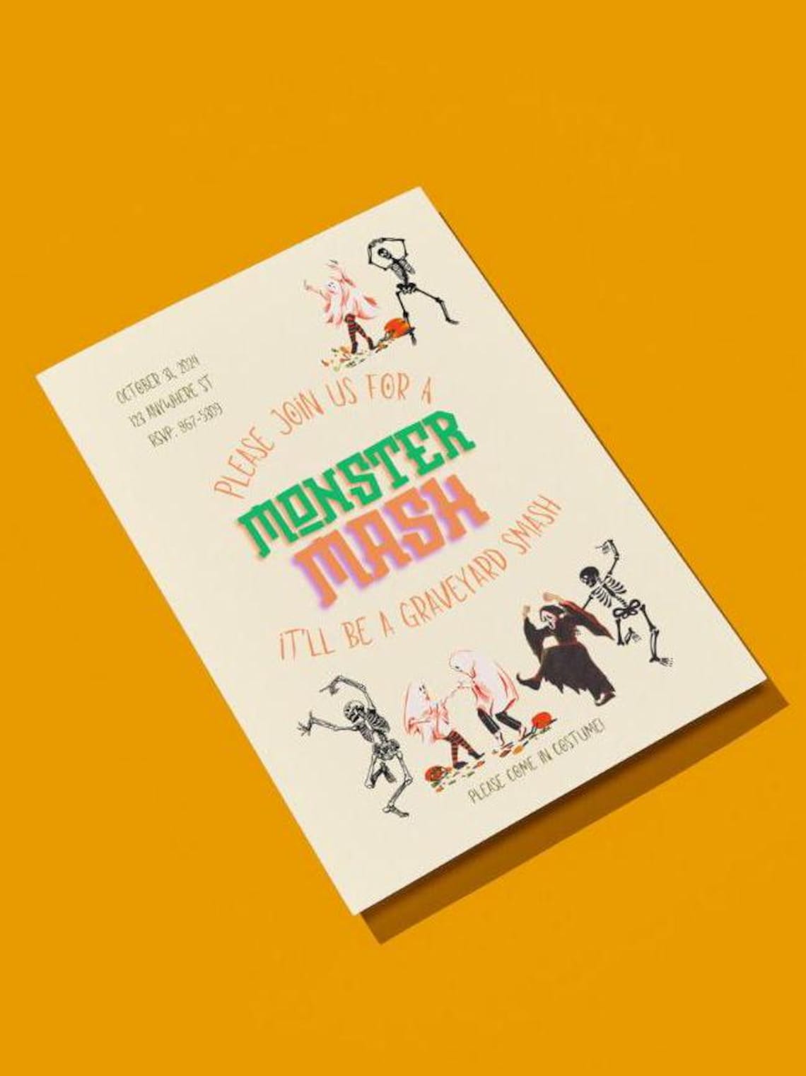 Monster Mash Halloween Party Invitation | Halloween Costume Party ...