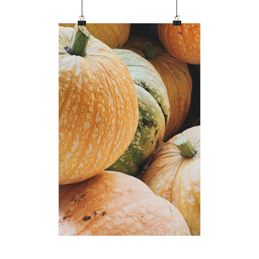 Fall Pumpkin Wall Print Matte Poster for Autumn Decor Seasonal Festive ...