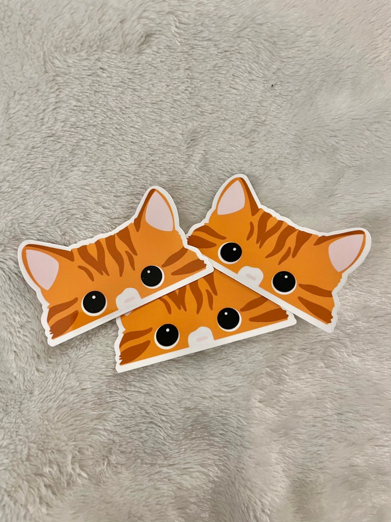 Peeking Cat Sticker - Etsy