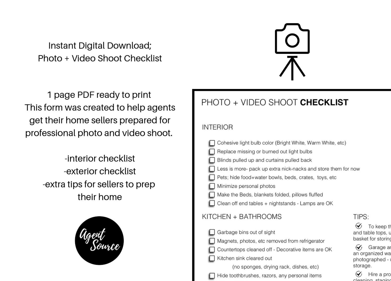 Listing Checklist: Photo + Video Shoot - Etsy