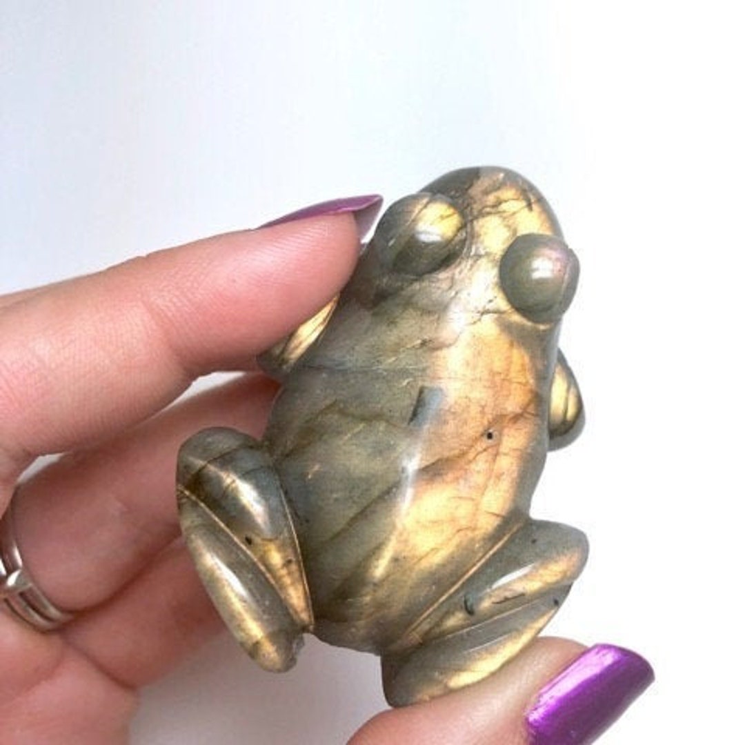 Prince Charming | Hand Carved Golden Shine Labradorite Frog Totem - Etsy