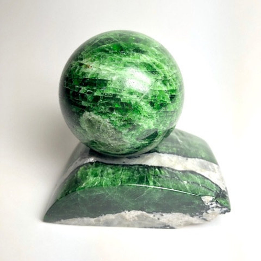 Racing Stripe | Chrome Diopside Sphere (45mm) and Matching Stand - Etsy