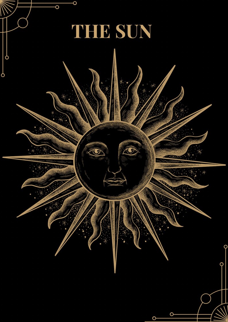 Christmas Gift | the Sun Tarot Wall Art Decor | Major Arcana Decor ...
