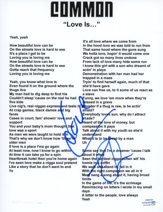 Common Song Lyrics