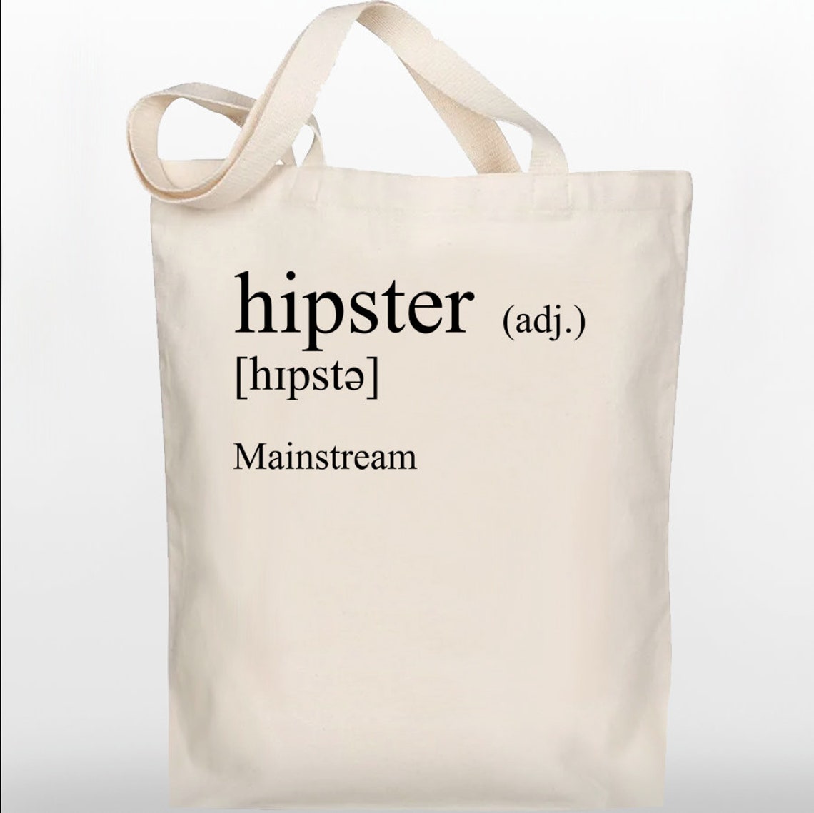 Funny Tote Bag Definition Of Hipster Ironic Humour 100 Etsy