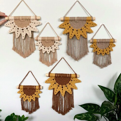 Macrame Wall Hanging SUNFLOWER MINI Mini Macrame Woven - Etsy Canada
