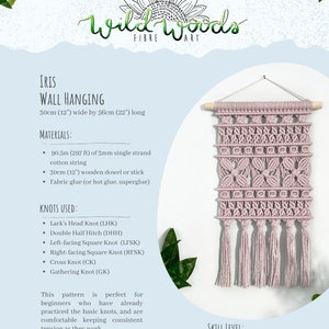 DIY Macrame Pattern IRIS Macrame Tutorial, Beginner Macrame - Etsy Canada