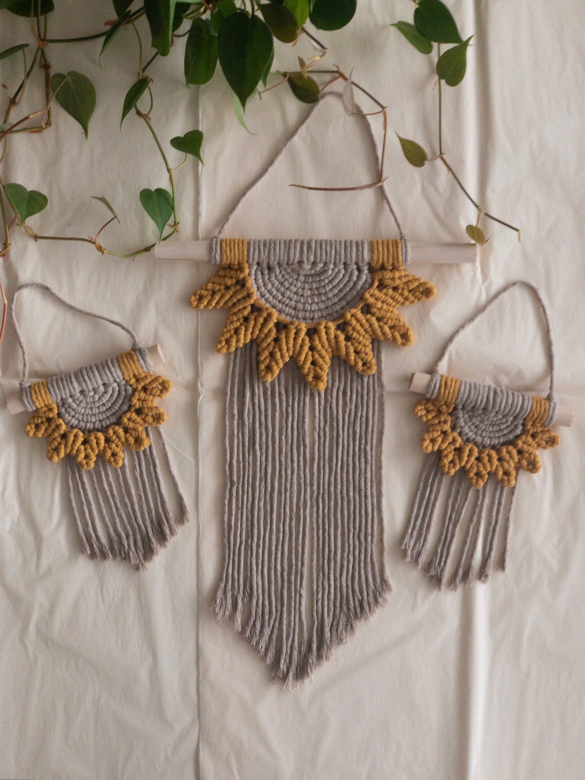 Macrame Wall Hanging SUNFLOWER MINI Mini Macrame Woven | Etsy Canada