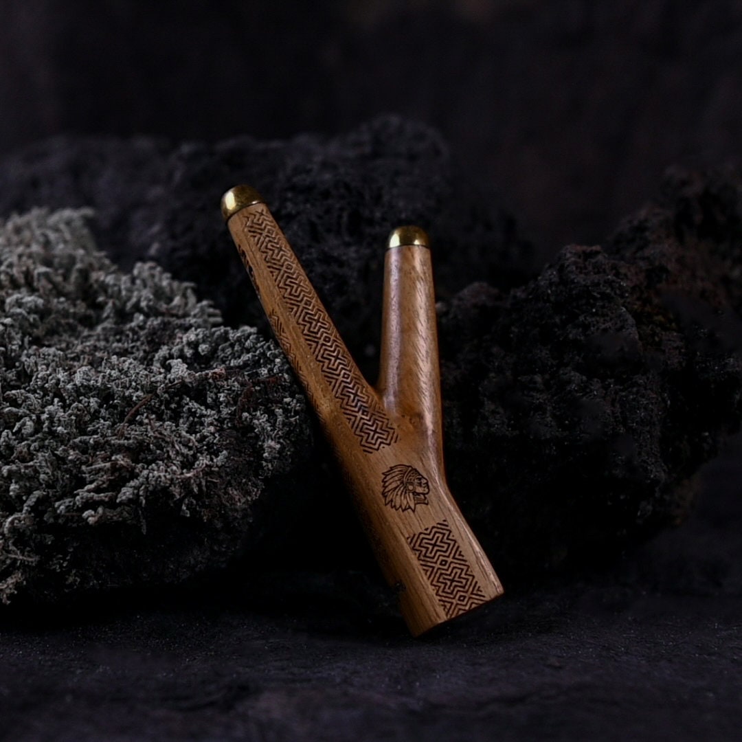 Kuripe Pipe for Hape Snuff - Wooden Smoking Pipe for Sacred Herbal ...