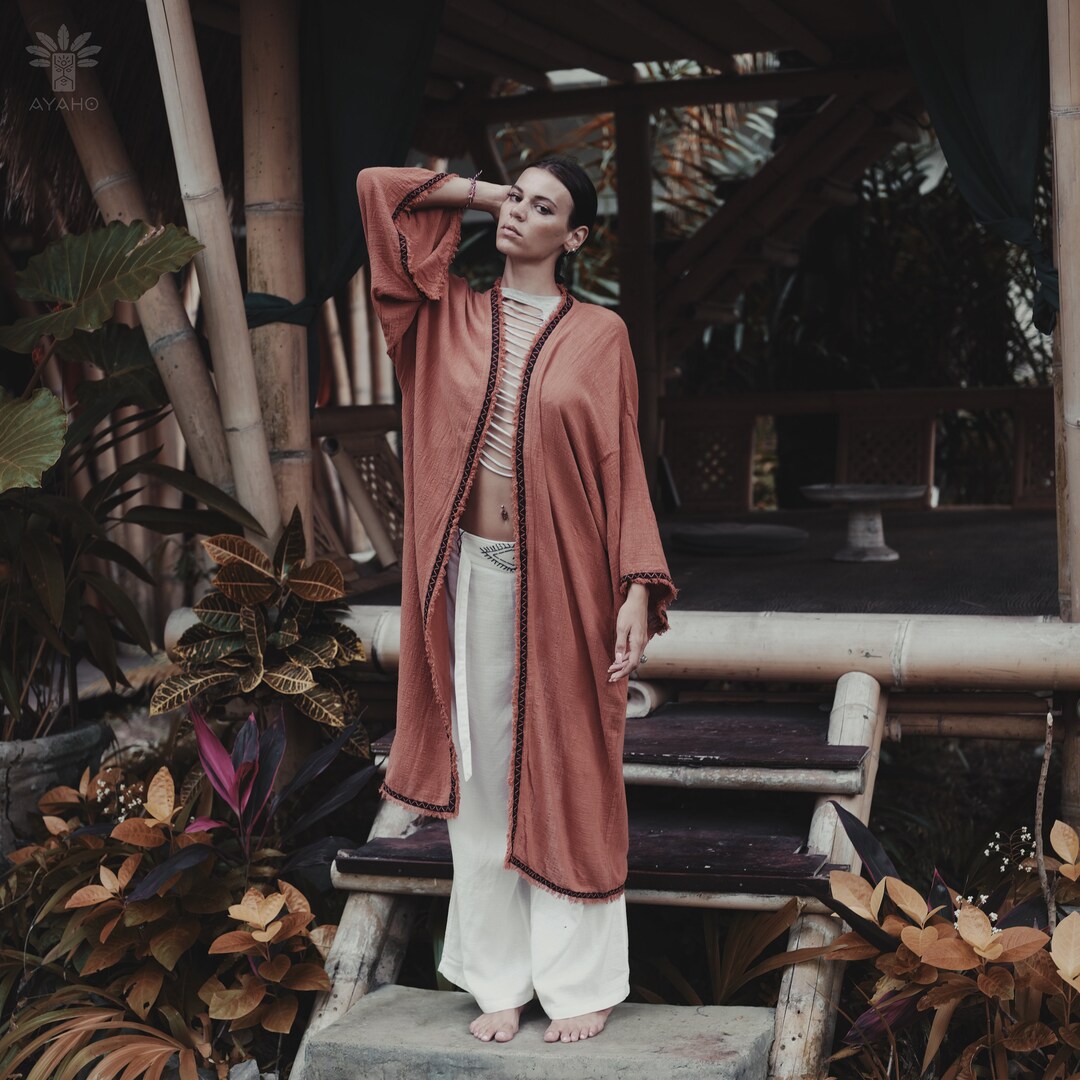 Long Robe Boheme Chic - Kimono Cardigan - Shibori Kimono - Unisex ...