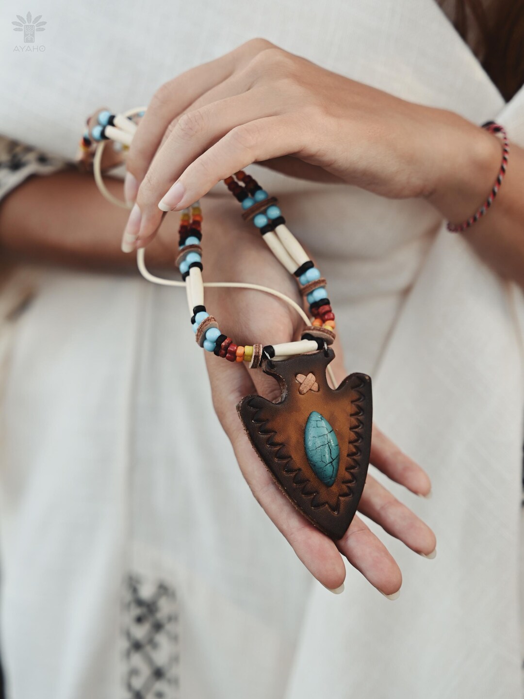 Leather Shaman Amulet Necklace: Boho Festival Jewelry - Etsy