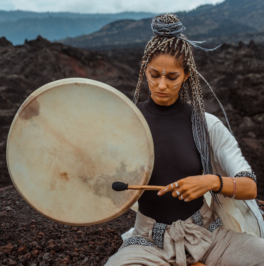Tunable Shaman Drum: Handmade Goat Skin Instrument for Sound Healing - Etsy