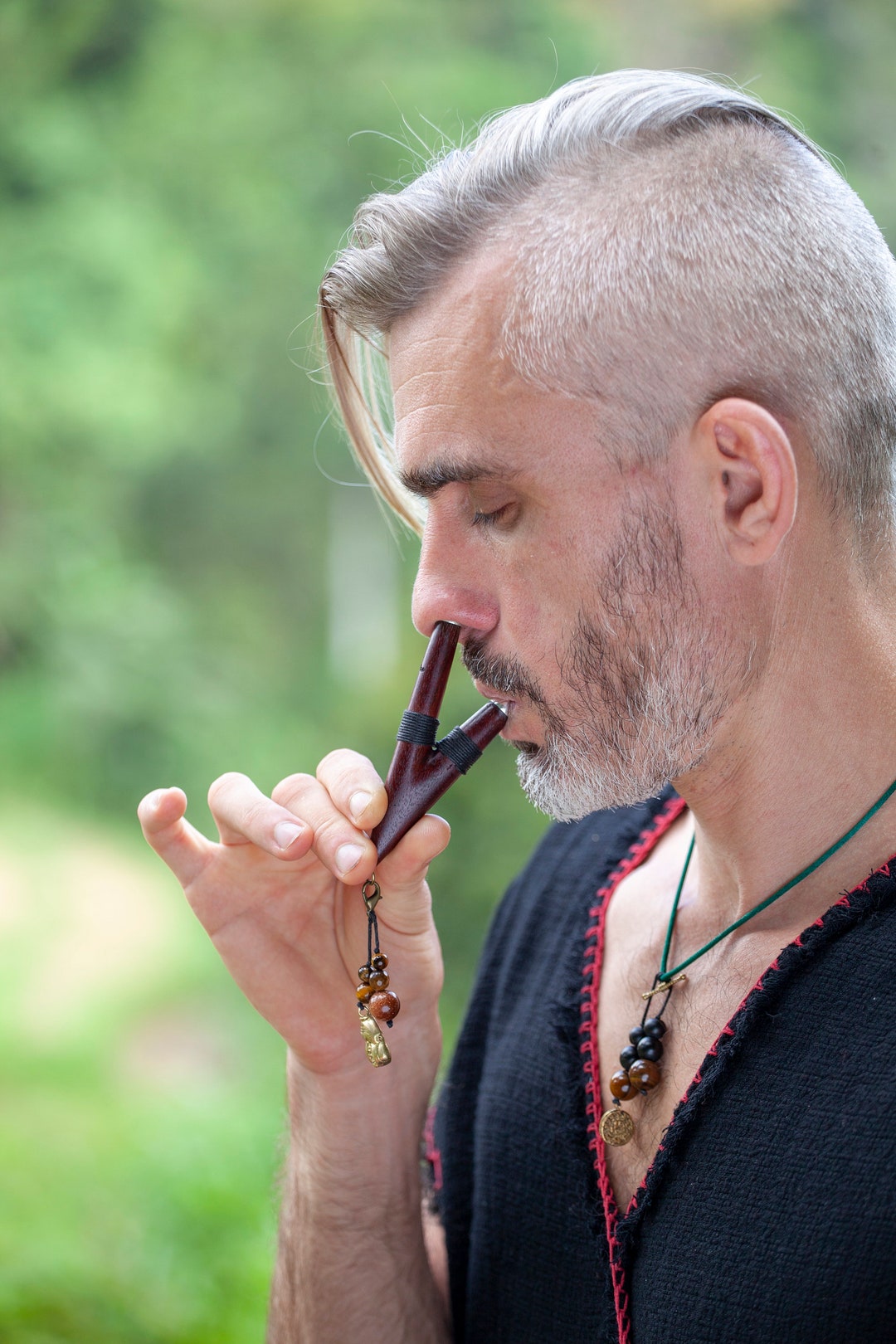 Kuripe Pipe for Hape Snuff - Wooden Smoking Pipe for Herbal Medicine ...