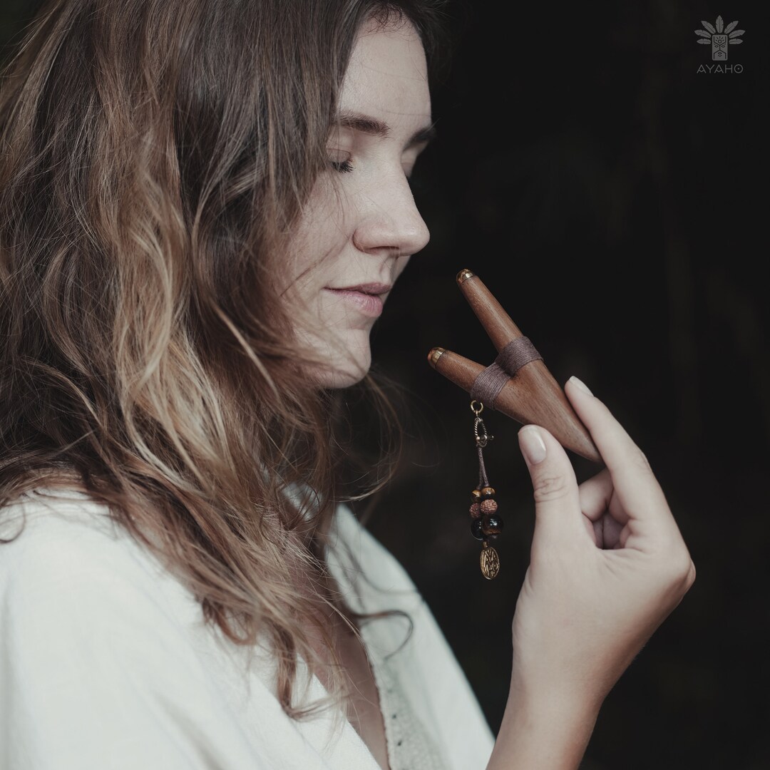 Kuripe Pipe for Hape Snuff - Wooden Smoking Pipe for Herbal Medicine ...