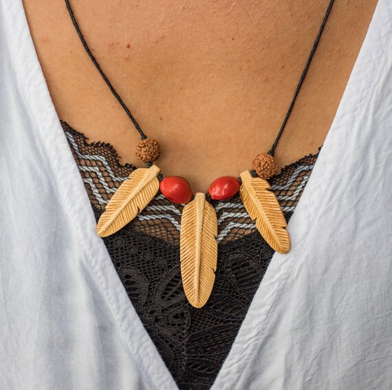 Shaman Pendulum Necklace Feather Pendant Magic Protection - Etsy