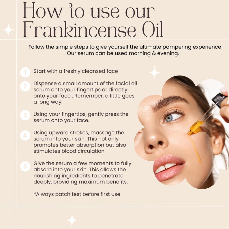 Frankincense Resin Infused Organic Black Seed, Castor & Jojoba Oils for Face Anti-aging Facial ...