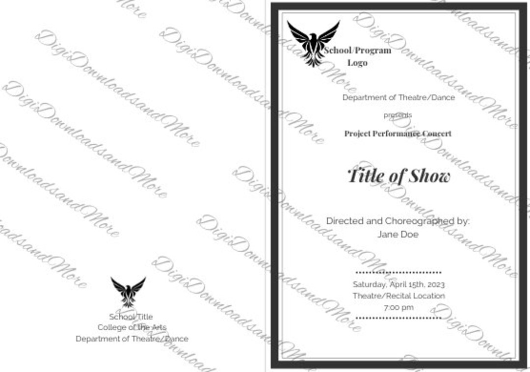 Program Template, School Performance Program, Fundraiser Performance ...