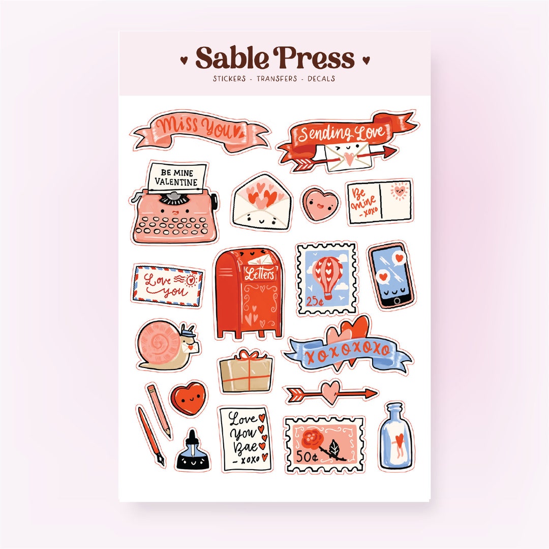 PHYSICAL Sticker Sheet Valentine's Day Mail Stickers Small Sticker ...