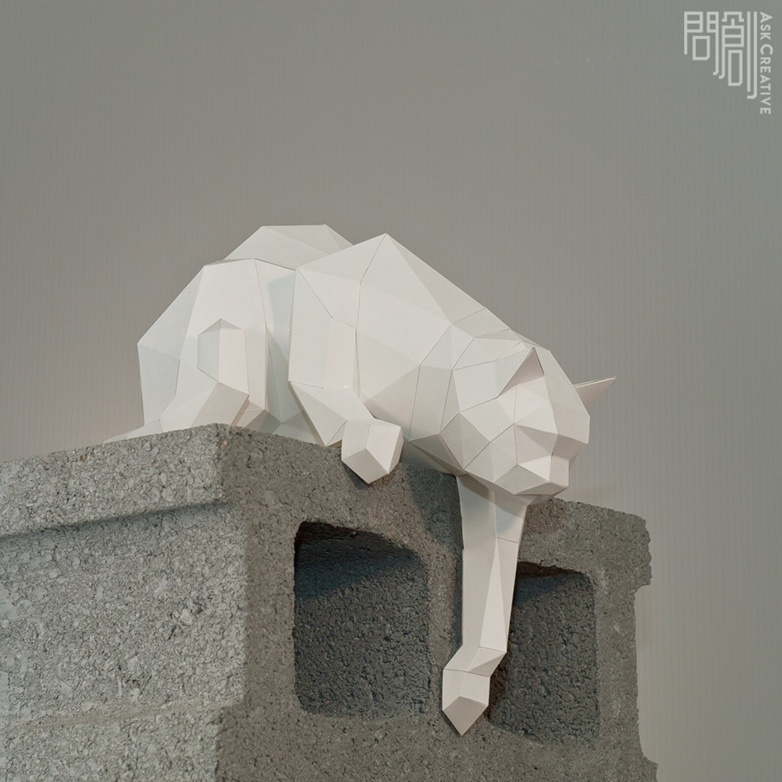 Curious Cat Paper Model , Papercraft , DIY , Low Poly , Cat Model , PDF ...