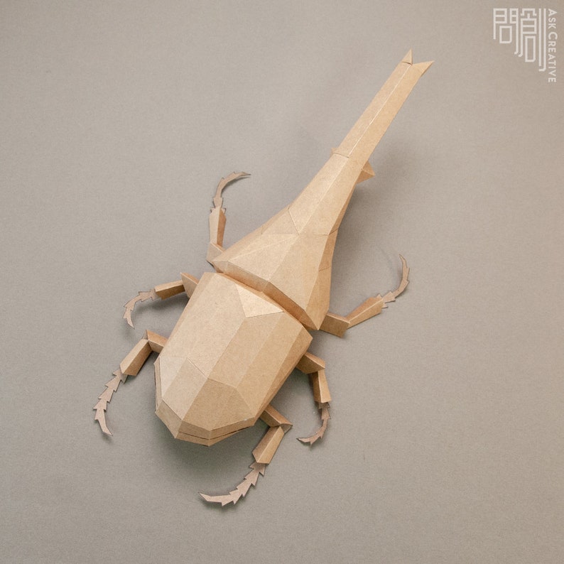 3 Beetles Pack Paper Modelpapercraftdiylow Polypdf | Etsy