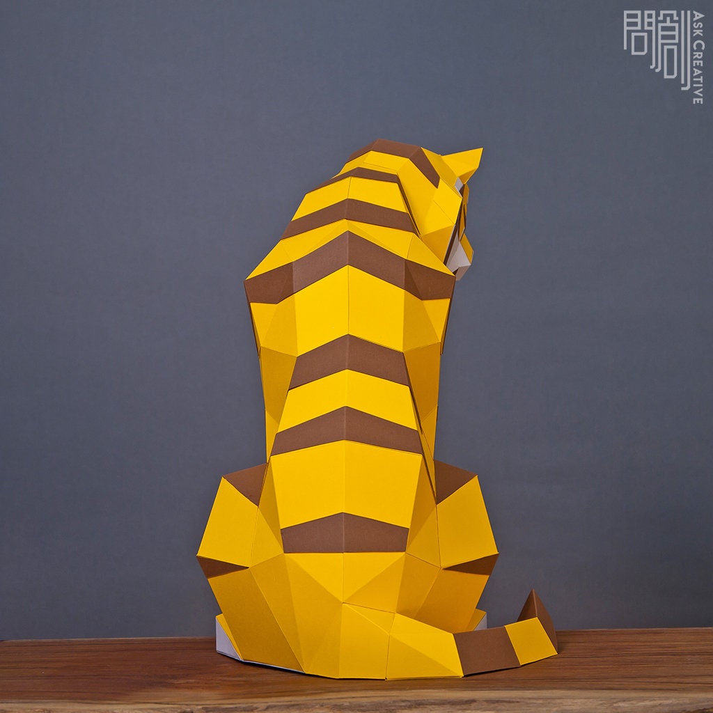 Bengal Tiger Paper Model papercraft DIY Low Poly PDF - Etsy Hong Kong